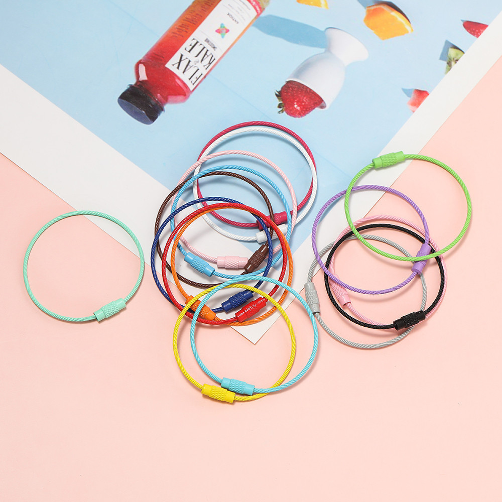 St.kunkka 2-5Pcs Colorful Iron Key Ring 50mm Iron Wire Coil Keychain ...