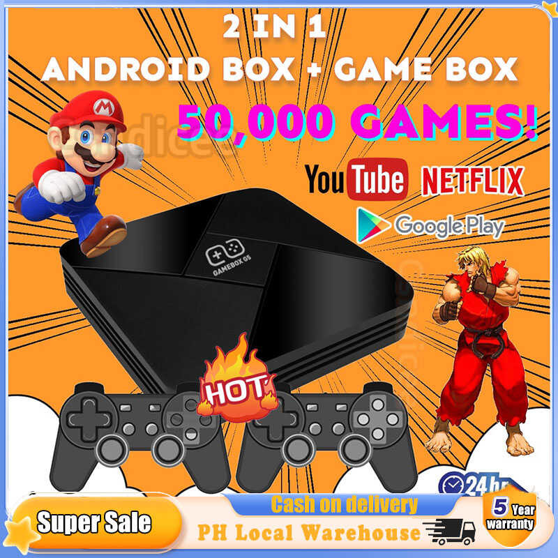 TV Android + G5 2 In 1 4K HD 10000+ Retro Classic Games Tv Box Arcade ...