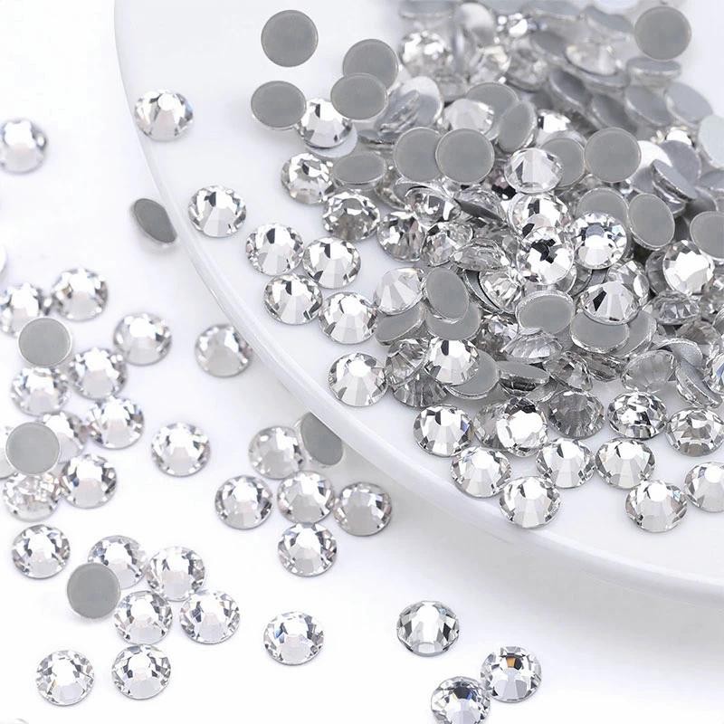 1440pcs Crystal Clear Hotfix Rhinestone Flatback Iron On Glitter Strass ...