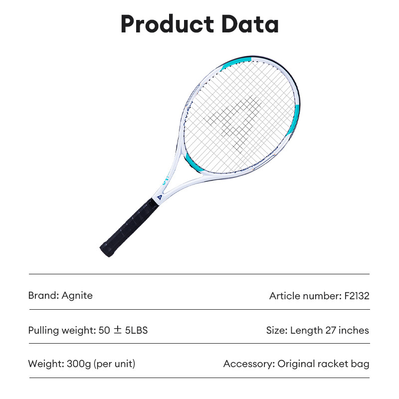 Deli Agnite 27 Inches 45-55LBS Aluminum Alloy Integrated Tennis Racket ...