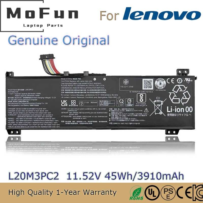 Mga Bagong Orihinal Na L20m3pc2 11.52V 45Wh Laptop Battery Para Sa ...
