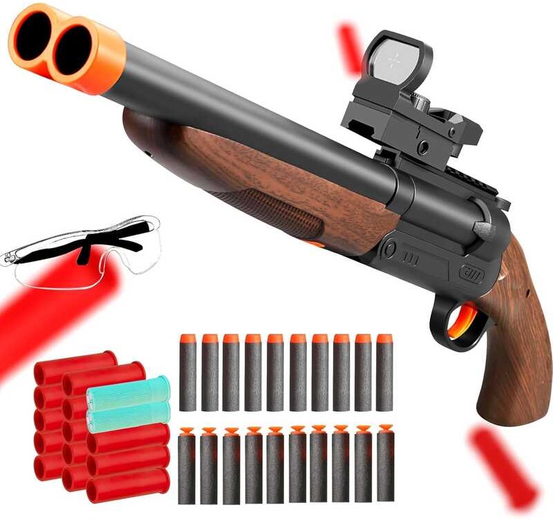 Safe Double Barrel Boy Ejecting Shell Bullets,Realistic Shotgun Toys ...