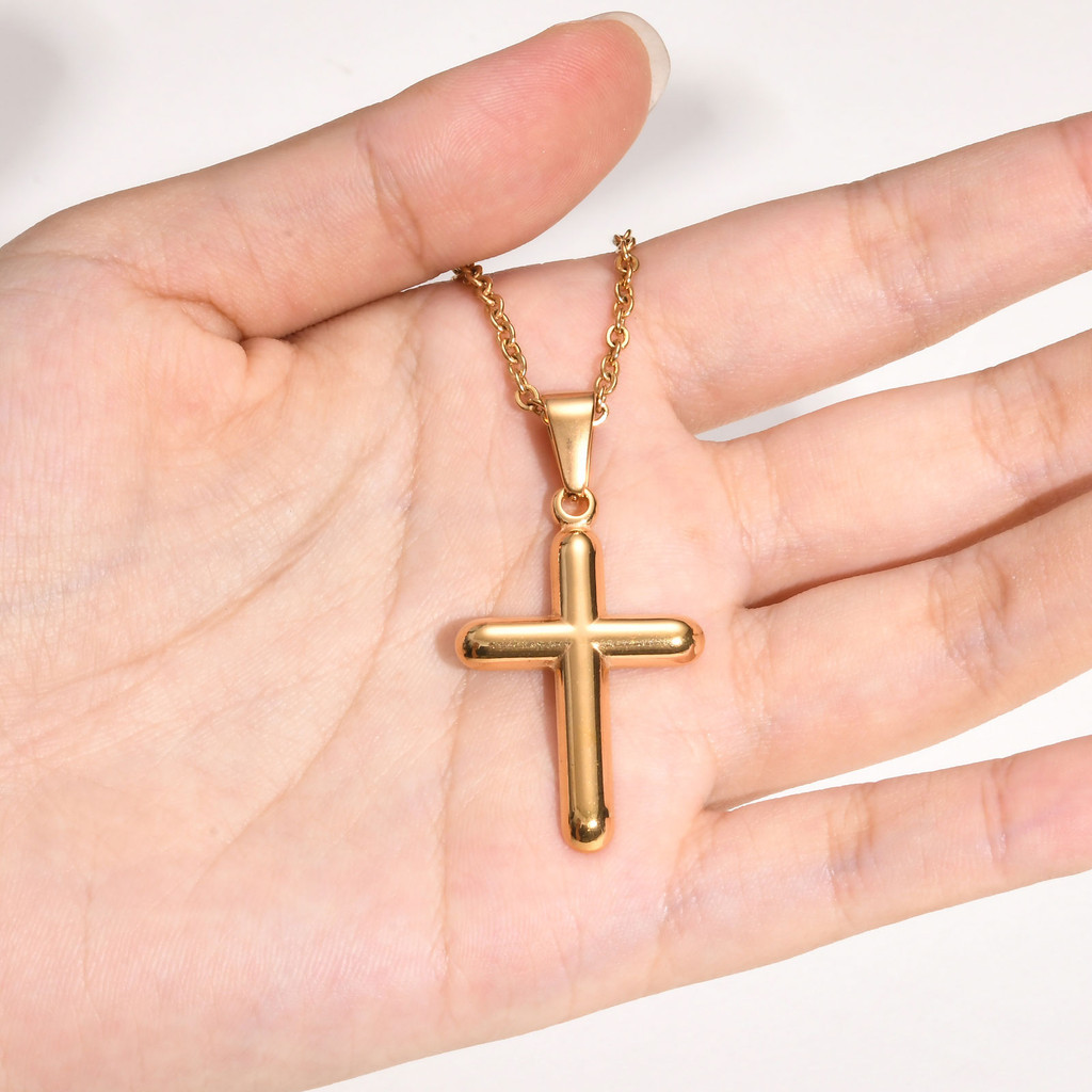 Vnox 18k Gold Cross Necklace for Men, First Communion Stainless Steel ...