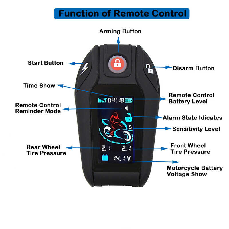 ZXH 48V~145V E-Bike Lock Electric Bike Two Way Anti-Theft Alarm LCD ...