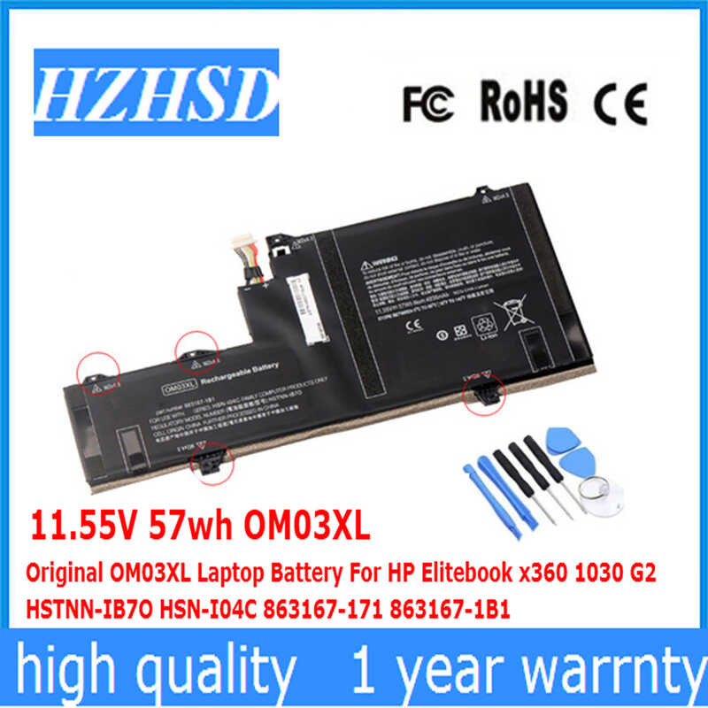 0A 11.55V 57Wh Om03xl Orihinal Om03 Laptop Battery For HP Elitebook ...