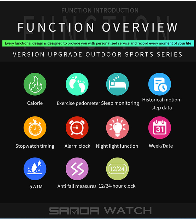 SANDA New Multifunctional Sports Watch for Teenagers with Trendy Design ...