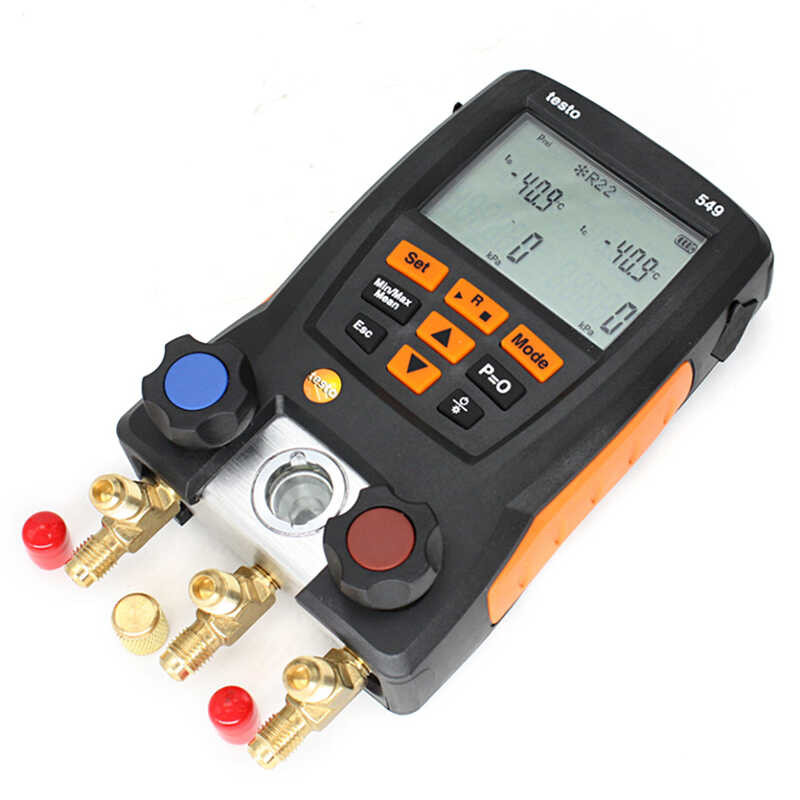 Testo 549 Manifold Gauge For HVAC System Tester Kit Meter LCD Digital ...