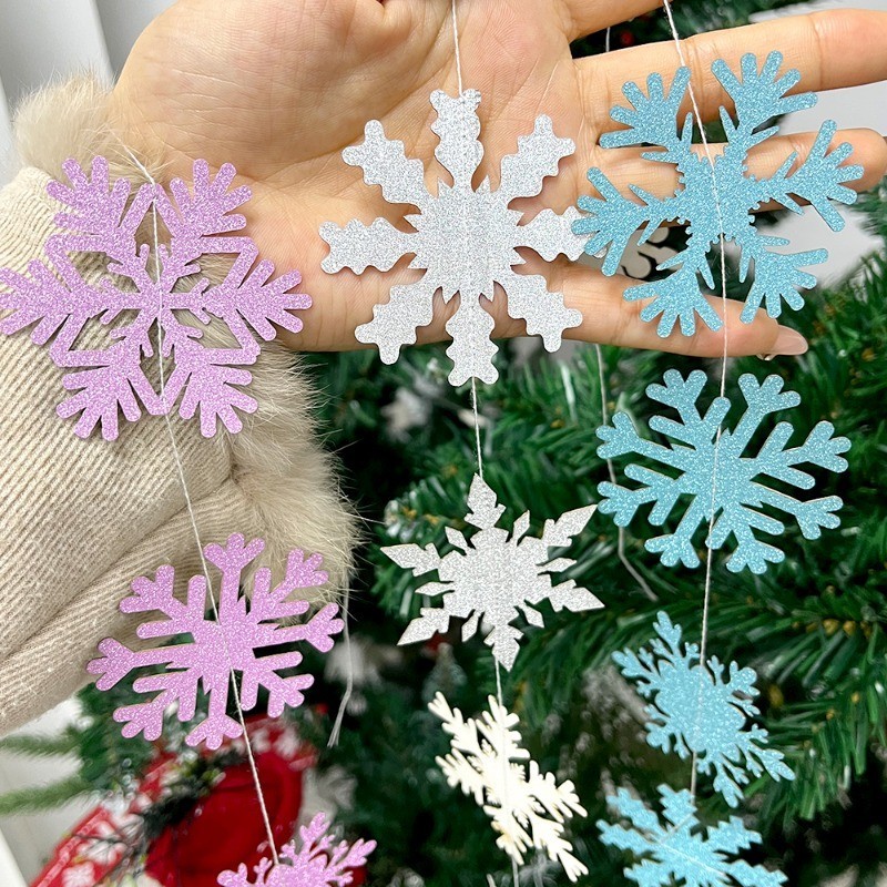 12Pcs Christmas Snowflake Ornaments Strips Paper Artificial Multicolor ...