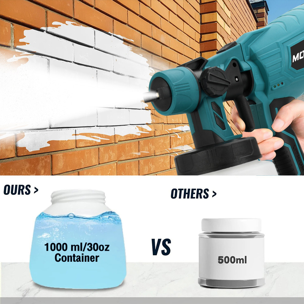 Moketa Cordless Electric Paint Spray Gun for Paint Sprayer Portable ...