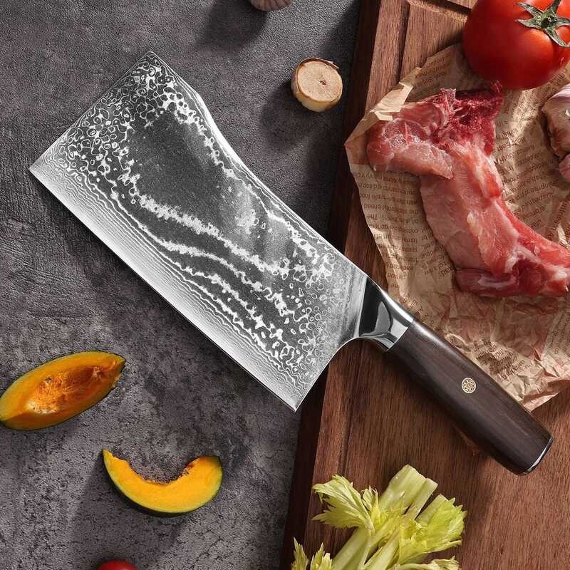 COD High Quality Gold And Silver Plating Inch Chopper Layers Damascus ...