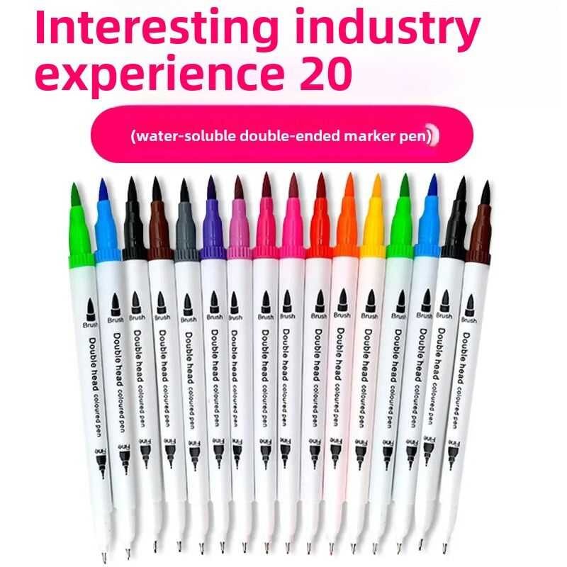 Cross-Border Water Dual-Head Marker Artistic Drawing Color Line Marking ...
