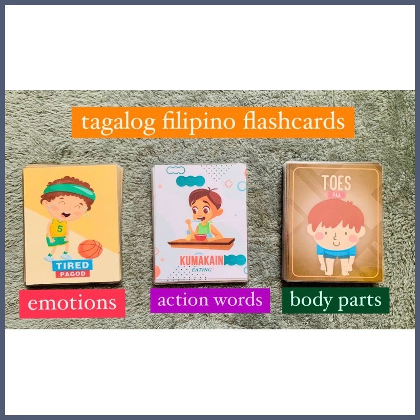 → ♗ ACTION WORDS TAGALOG FILIPINO Laminated Educational Flashcards ...