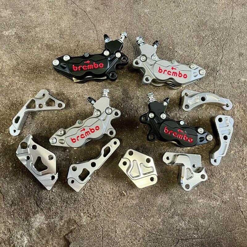 BREMBO 4Pot CALIPER WITH QR CODE AND BRACKET (Mio, Wave, Raider, Sniper ...