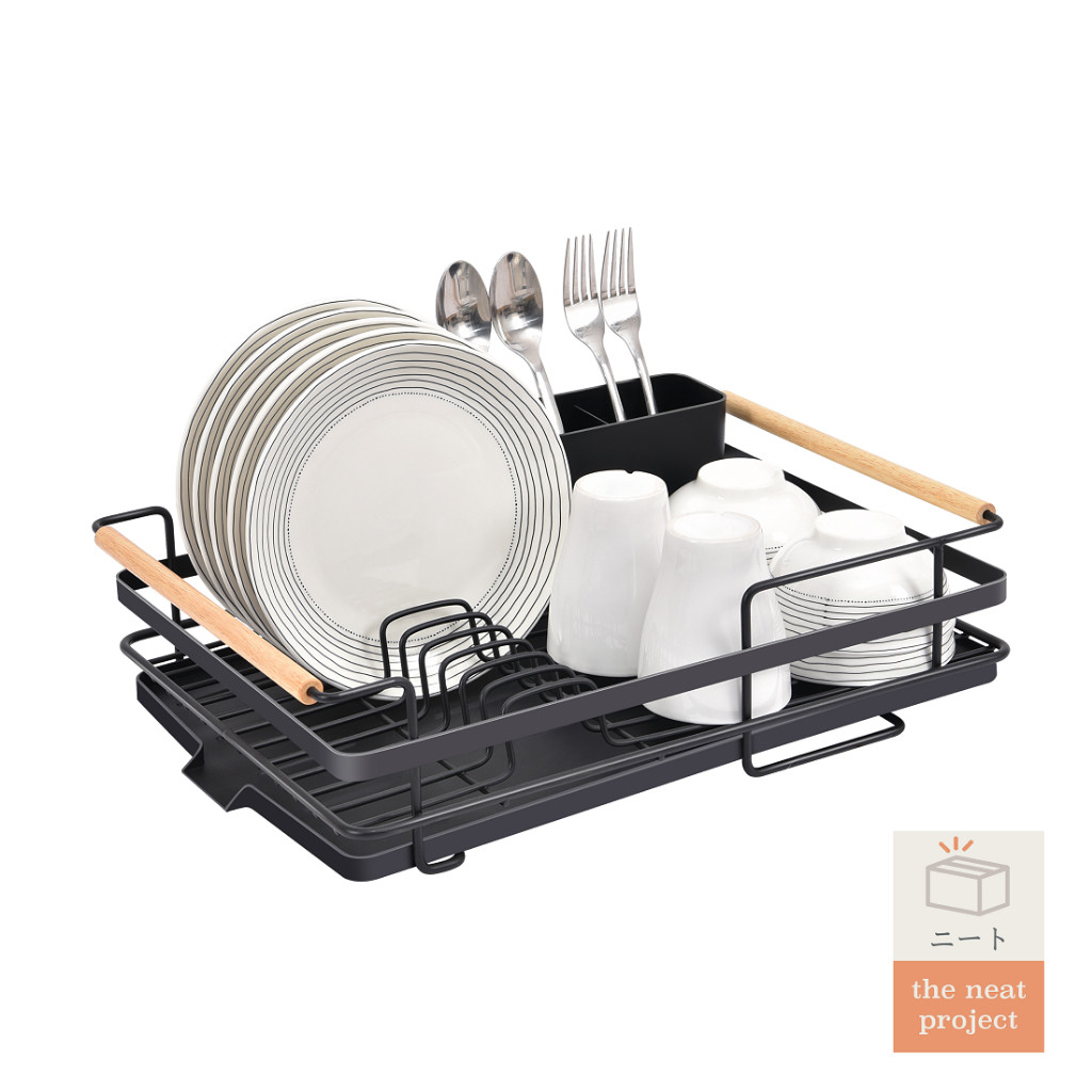 Rogu Metal Black/White Dish Rack with Wood Design | Shopee Philippines