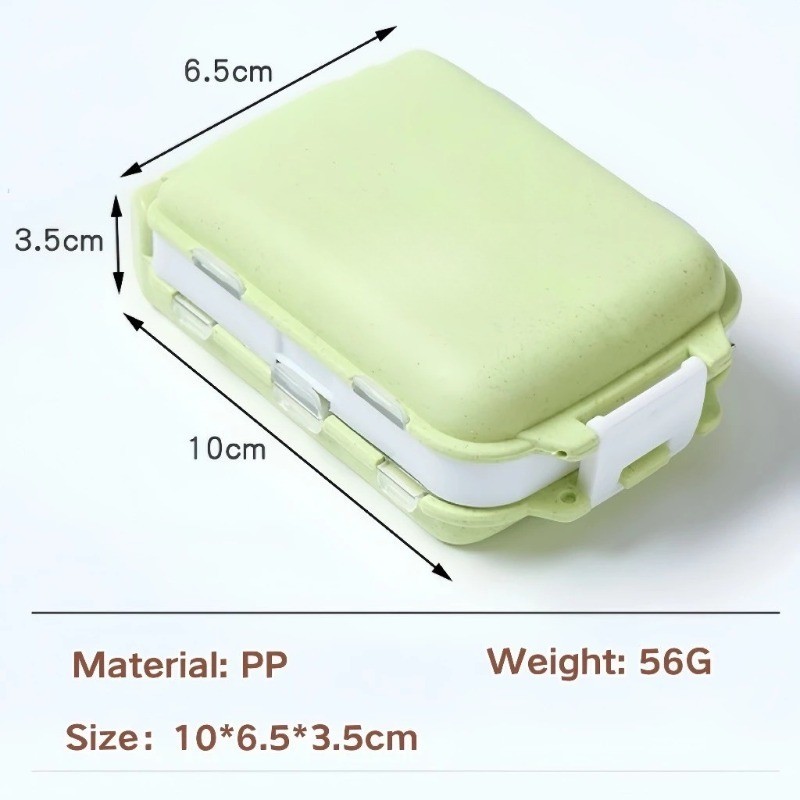 8 Divider Medicine Tablet Pill Folding Storage Box Clamshell Potion Box ...