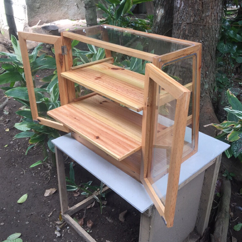 ORION: (ALL WOOD) 3 Layer Slanted type Pastry Bread Food Display Case ...
