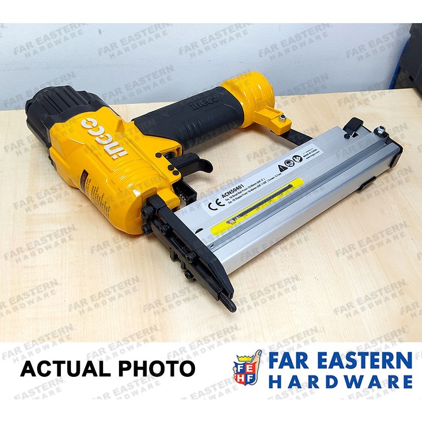 INGCO Pneumatic Air 2 in 1 Brad Nail Nailer Staple Gun Combo GA18 ...