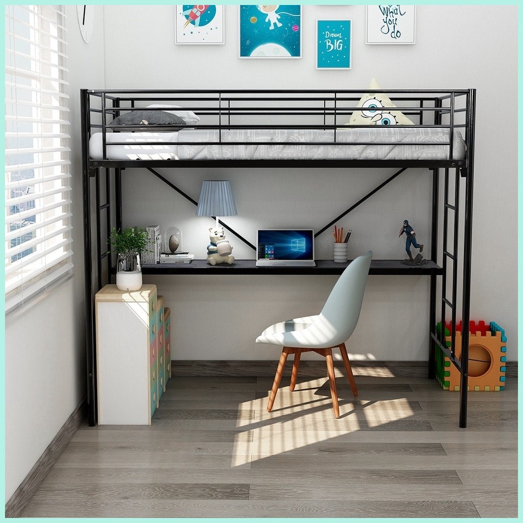 Loft Bed Frame Double Deck Bed Load-bearing Metal Stainless Steel Tube ...
