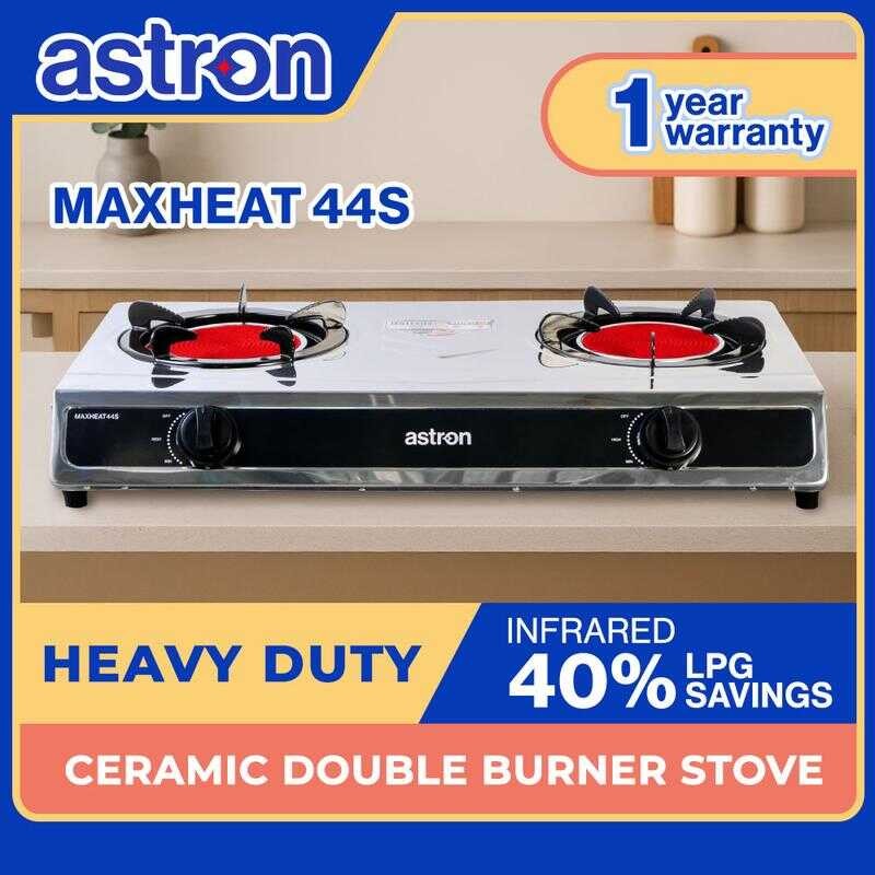 Astron Maxheat44s Double Burner Stove - | Infrared 40% LPG Savings 1 ...