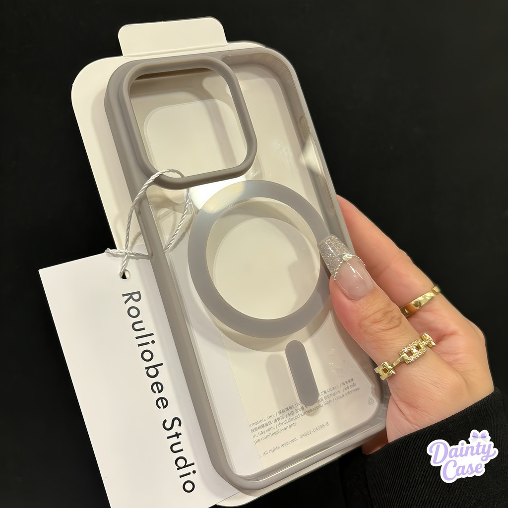 Macaroon Clear BUILT IN MAGNETIC CASE FOR IPHONE 1716 15 14 X XR 11 12 13 PROMAX 7 8 PLUS Phone ...