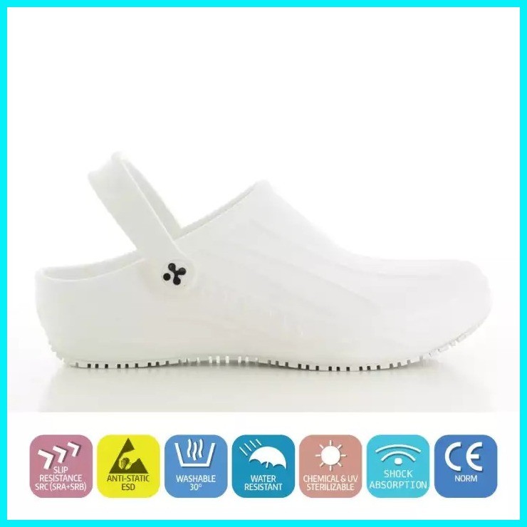 Safety Jogger Oxypas SMOOTH White Unisex Clogs Shoes for Doctors ...