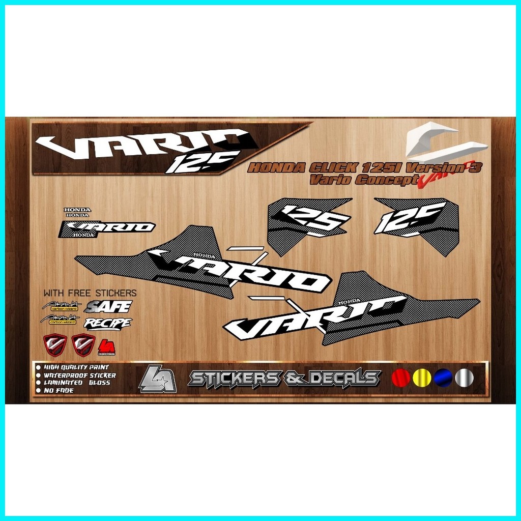 Honda Click 125i (Vario concept) v3 New Decals Sticker 2023 | Shopee ...