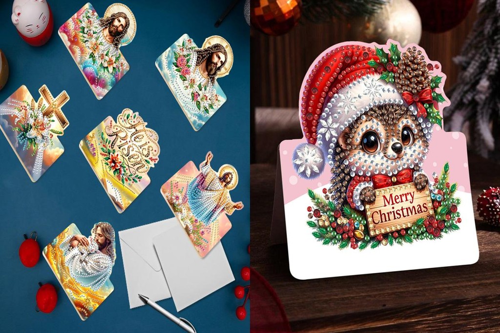 SIM| Adult Card Making Kit Diy Rhinestone Art Card 5d Rhinestone Gnome ...