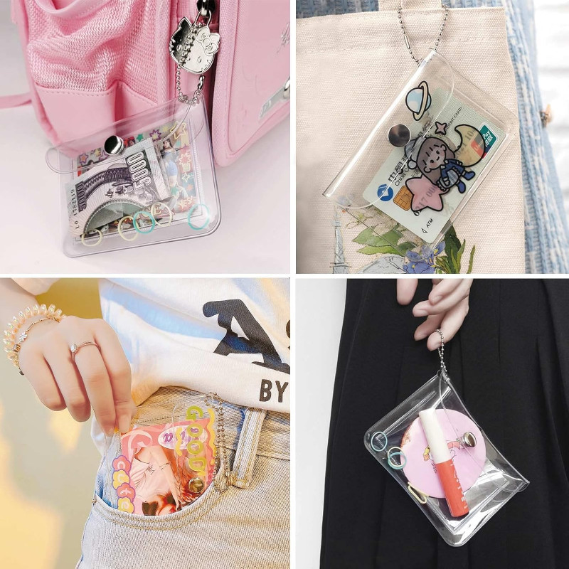 Fashion Glitter Transparent Pvc Card Holder - Mini Waterproof Wallet ...