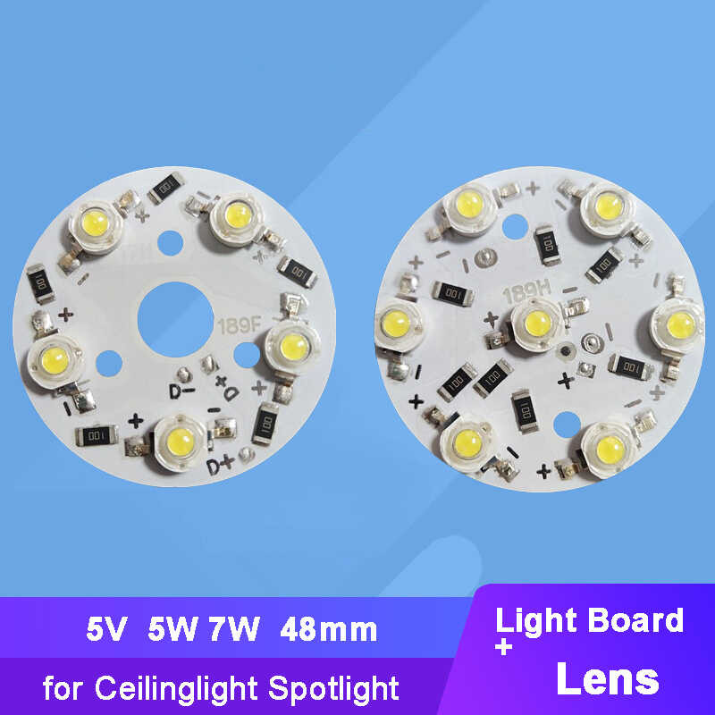 Led Chip 5V 69Mm 5W 7W Lamp Board Bulb Round Light Source Na May Lens | Shopee Philippines