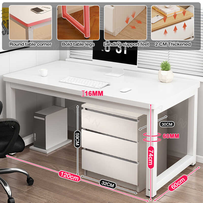 Arc Corner Table Desktop Computer Table Simple Desk Home Bedroom Study ...