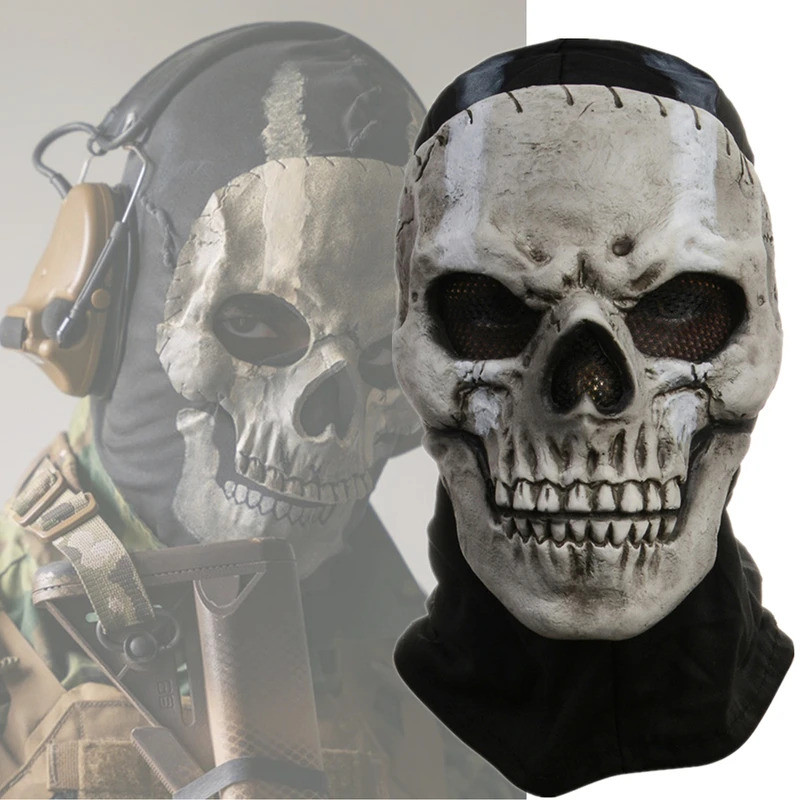 §≈ Cafele Hot Game Call Of Duty Latex Mask Horror Ghosts Skull Hood ...