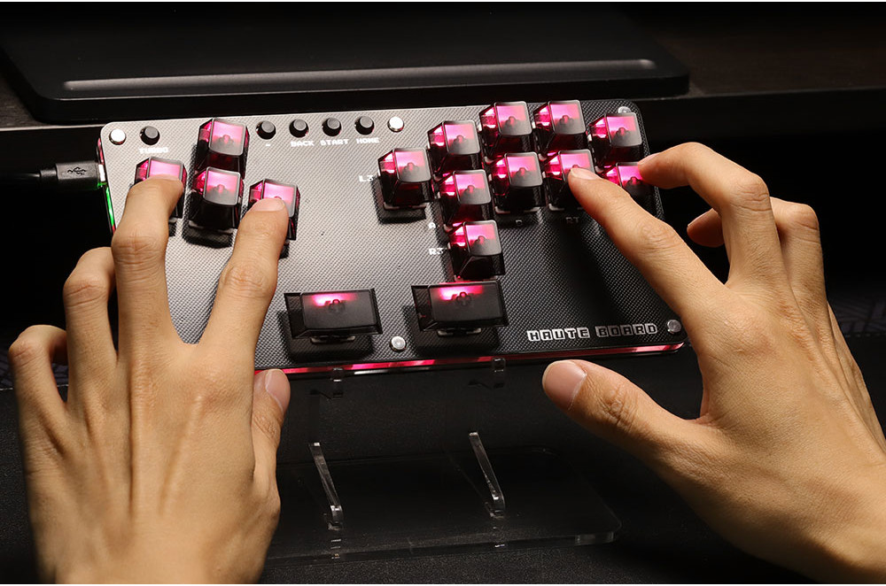 Haute42 Fightstick Hitbox Leverless Controller Mini Stickless Arcade ...