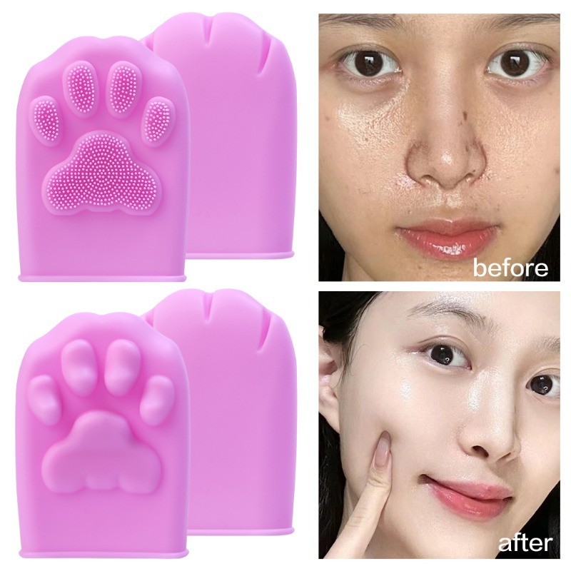 Cute Cat Paw Facial Cleansing Brush - Exfoliating Silicone Face ...