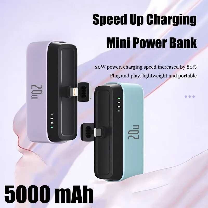 Portable Mini Capsule Power Bank Fast Charging with Phone Holder ...