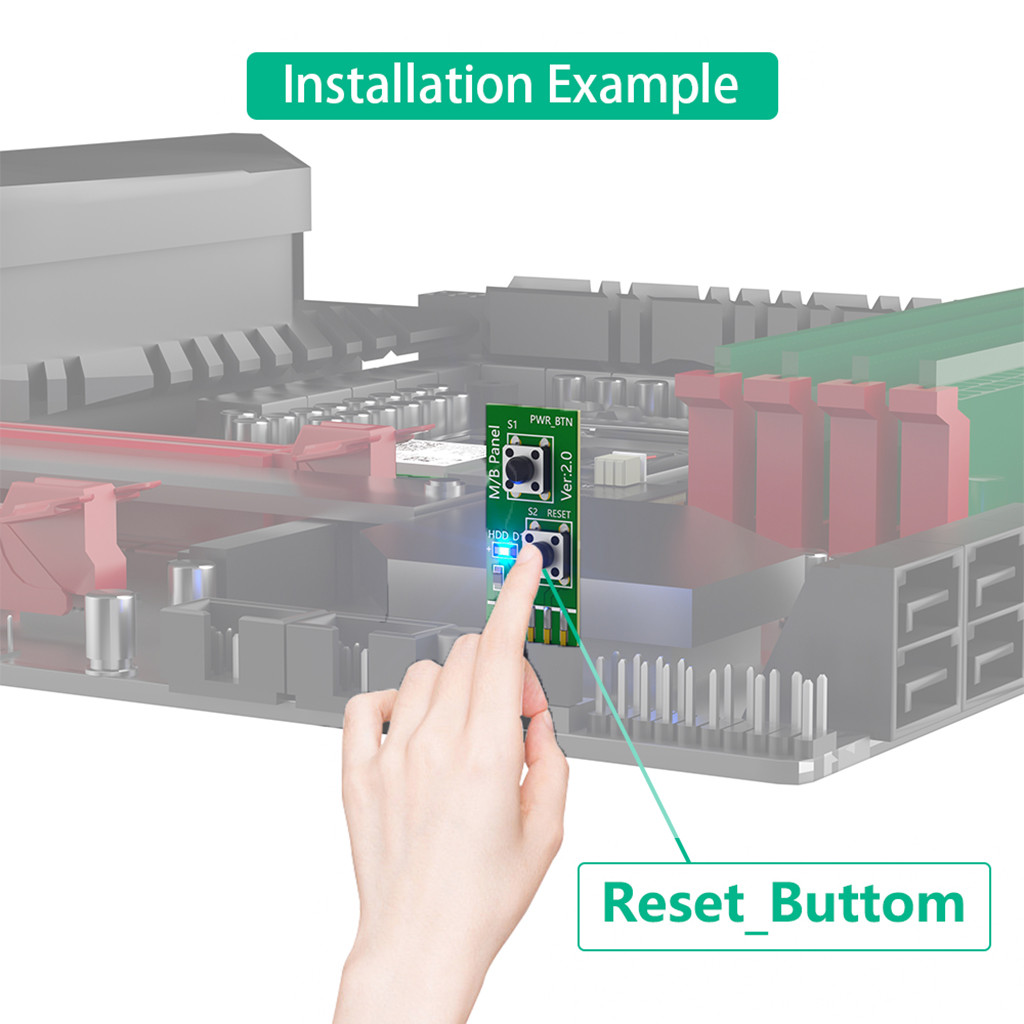 2*5 Pin Reset/Power ON/OFF Switch Motherboard Adapter Card for ...