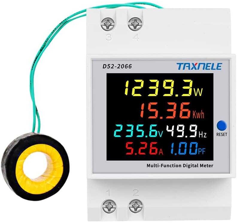 Din Single Phase Rail Energy Monitor 6 in 1 Multimeter AC 40-300V 100A ...