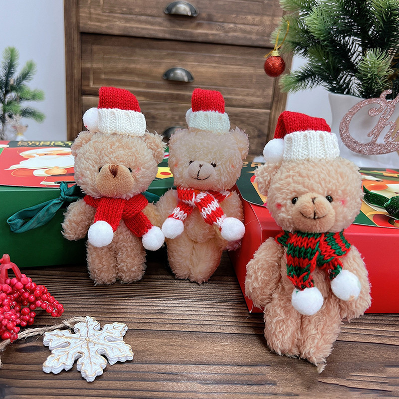 10Pcs Christmas Bear Plush Dolls 20cm Cute Animal Teddy Bear Stuffed ...