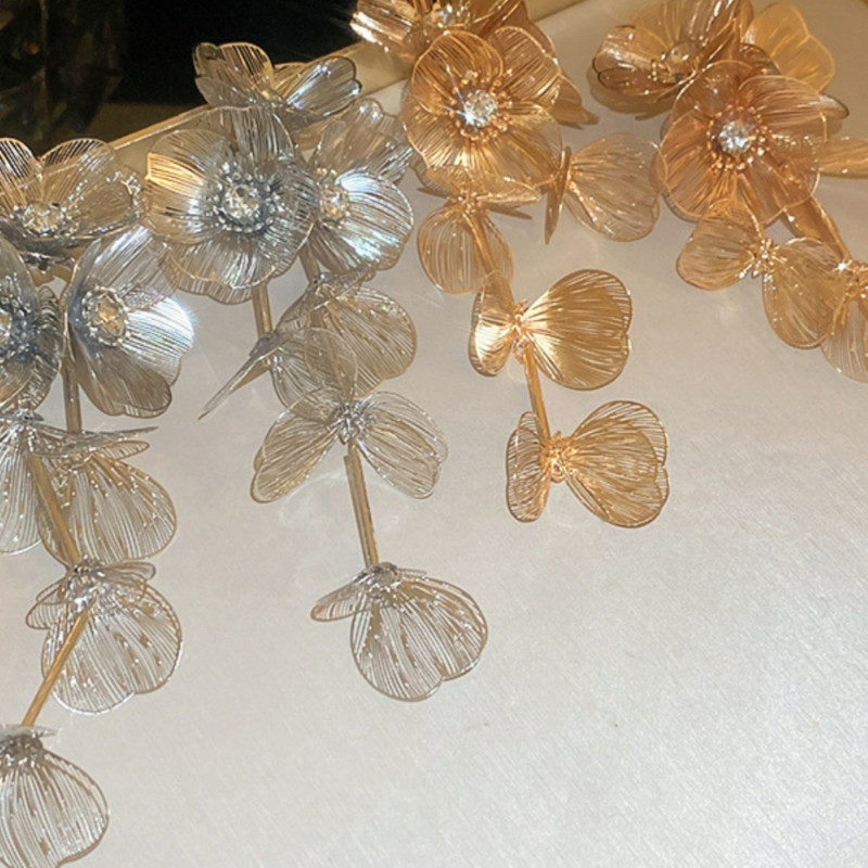 Personality Exaggerate Flower Tassel Dangling Earrings for Sweet Girls ...