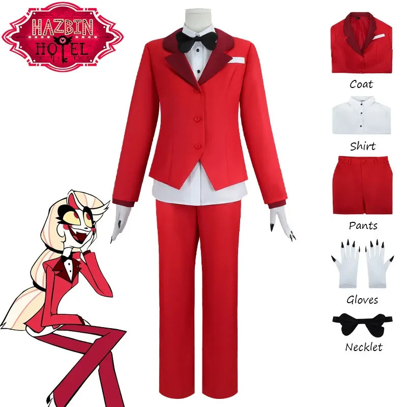 § Charlie Morningstar Cosplay Costume Hazbin Devil Red Suit Halloween ...