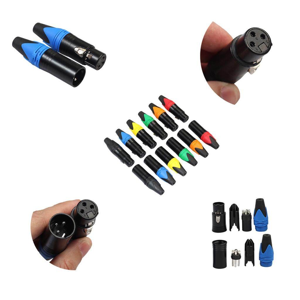 10 Pieces 3 Pin XLR Connectors Set,5 Pieces XLR 3-Pin Male + 5 Pieces ...