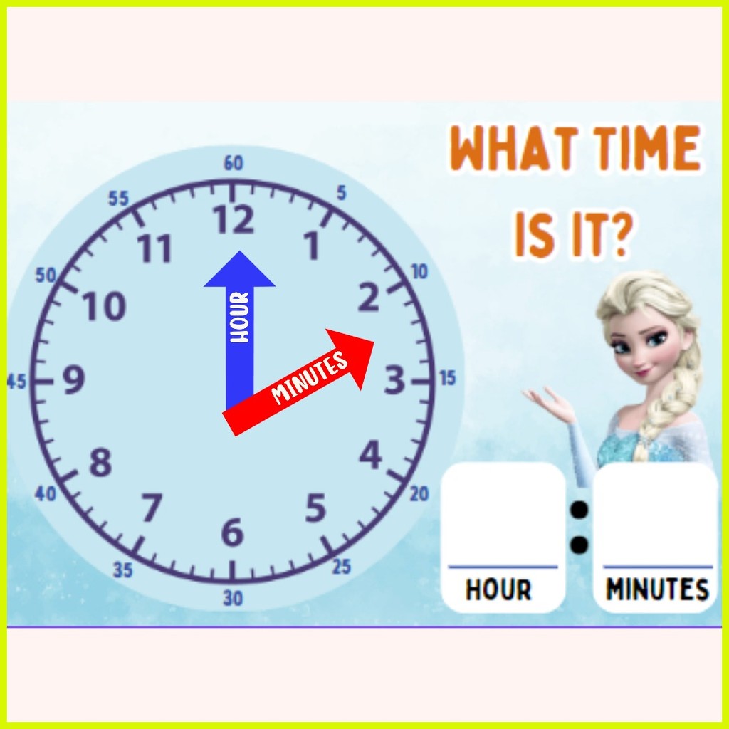 ☂ Clock Telling Time Laminated | Educational Activity for Kids | A4 ...