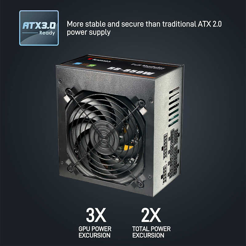 Full ☥ Ramsta ATX 3.0 750W 850W 1000W PSU 80 Plus Bronze Certified Pcie ...