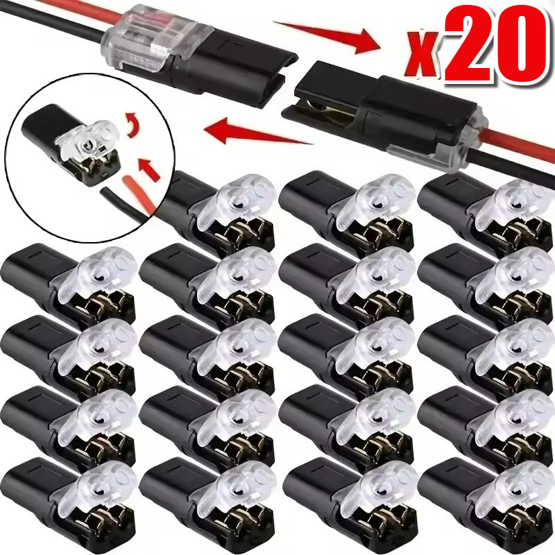 [ MOAuto ] 2 Pin Way Plug Wire Connectors - 18-22AWG 300V 10A ...