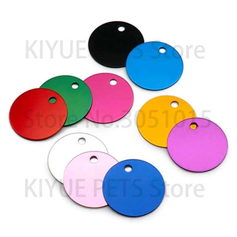 100Pcs Dog Id Tags Round DIY Personalized Dogs Id Tag Pet Name Plate ...