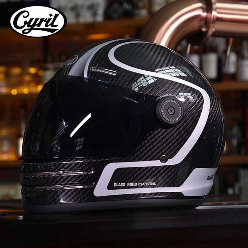 101 Carbon CYRIL Fiber Helmet Motorcycle Full Face Helmet Cruiser ...