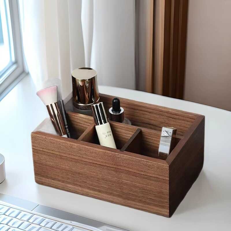 Walnut Black Office Desktop Organizer Stationery Home Multifunctional ...