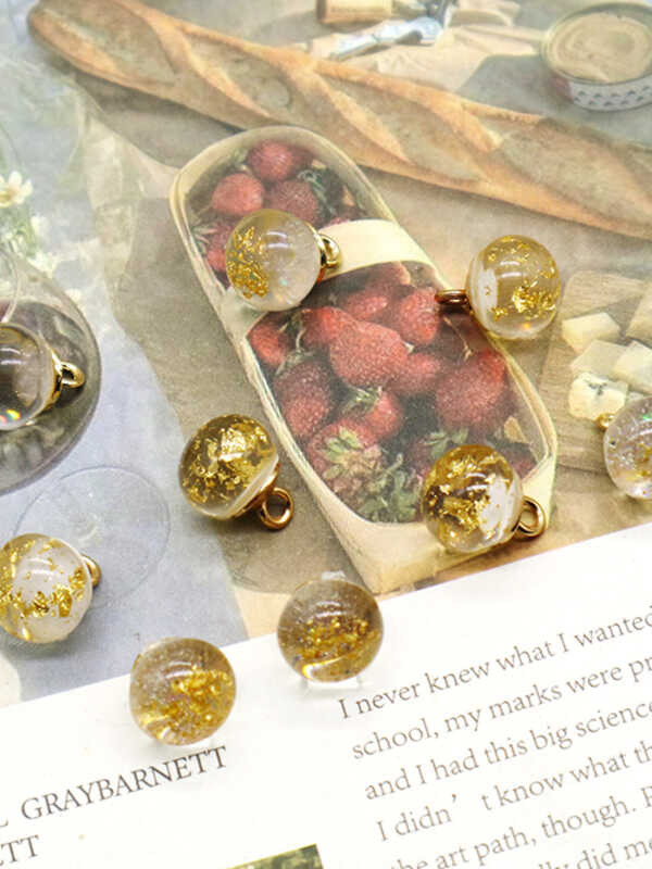 LY Chinese Style Round Bead Gold Foil Bead Shirt Buttons Chinese Style ...
