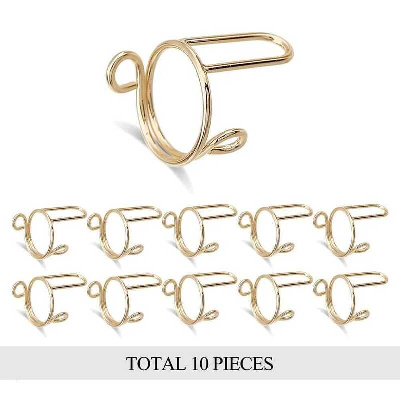 Dhgargets 10pcs Adjustable Metallic Nail Rings Set Detachable ...