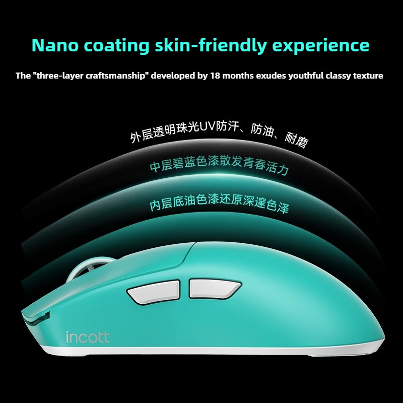 INCOTT 039 PRO Tri-Mode Wireless Mouse 8K Lightweight PAW3950 300mAh ...