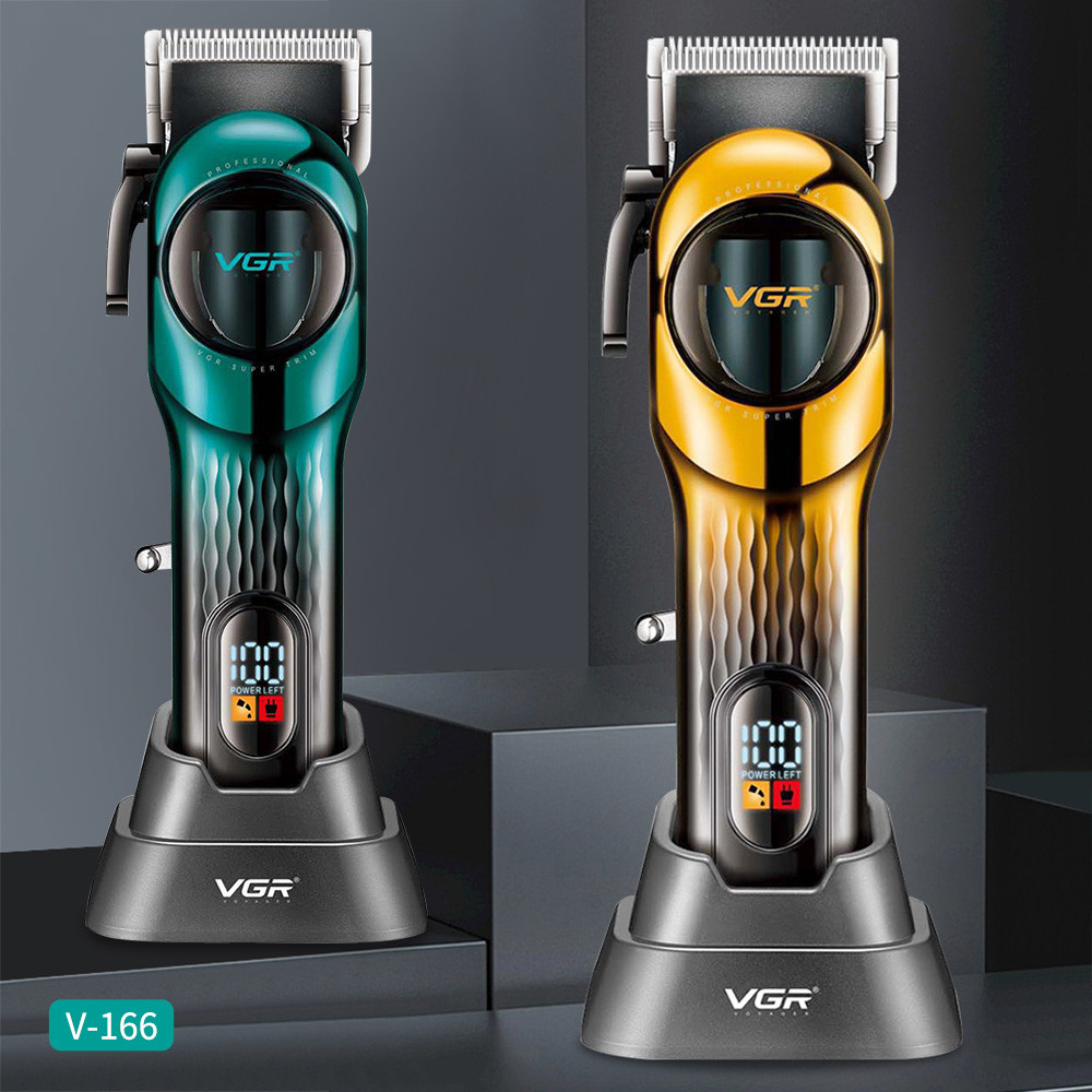 VGR V-166 Stainless Steel Blade Wireless Hair Clipper LCD Screen ...